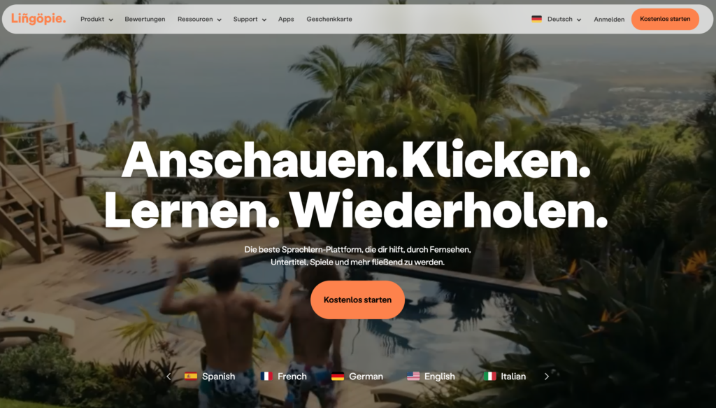 Lingopie Test 2026: Sprachen lernen per Streaming - Bild.de > Sprachen ...